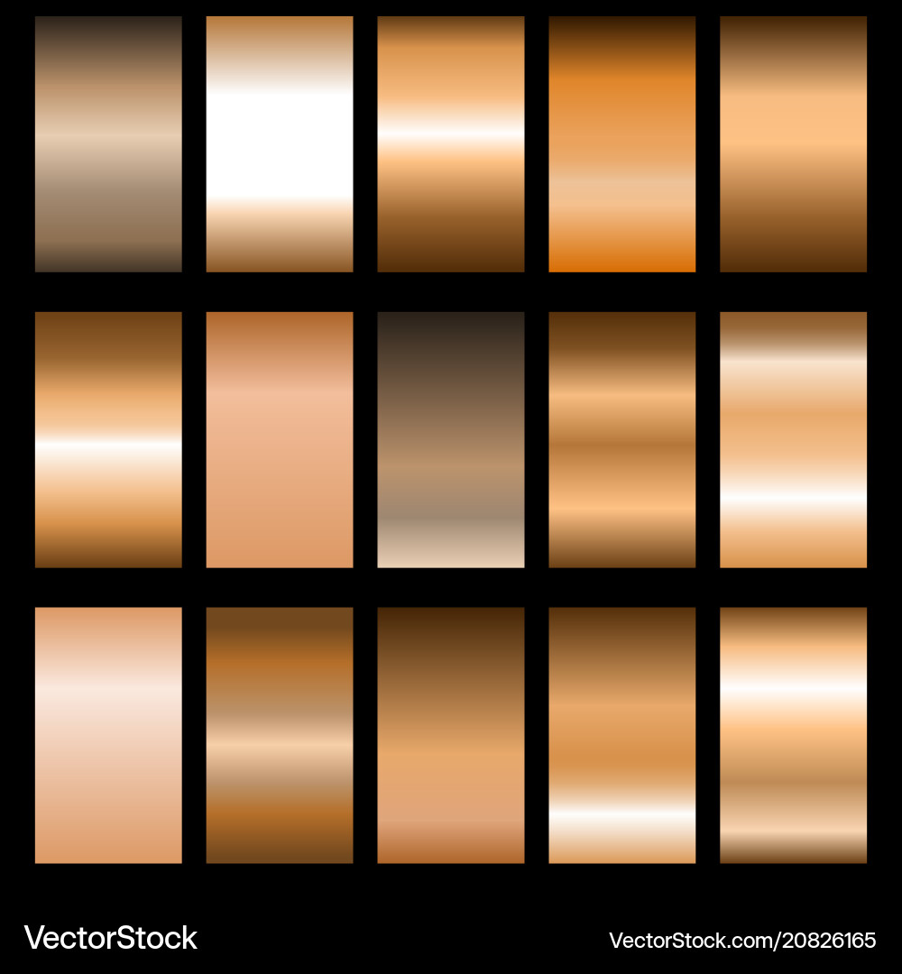 Set of metal gradients Royalty Free Vector Image