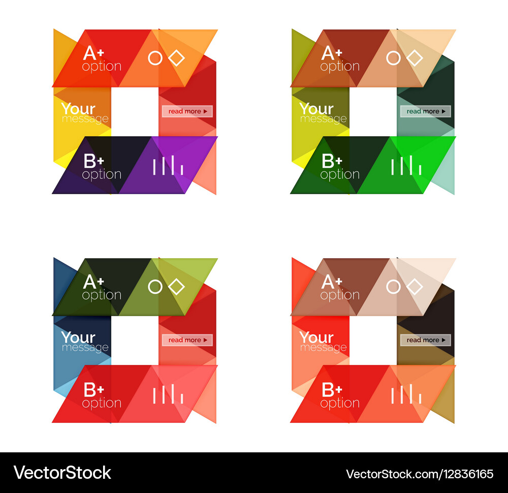 Set of triangle geometric infographic Royalty Free Vector
