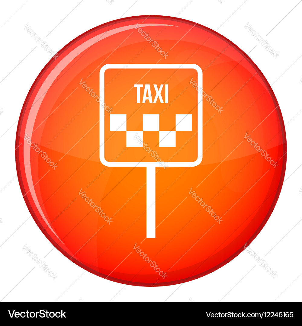 Sign taxi icon flat style Royalty Free Vector Image