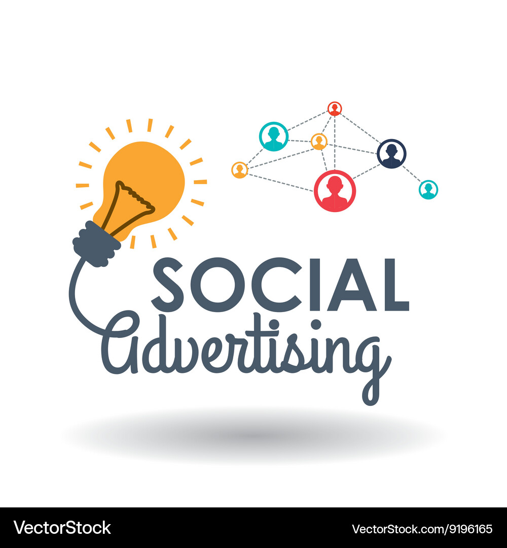 Social advertising design media icon white Vector Image