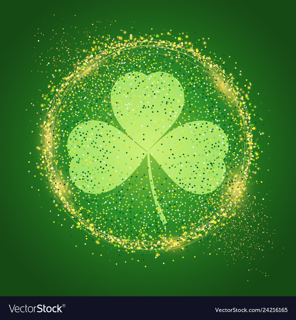 St patricks day background with shamrock Vector Image