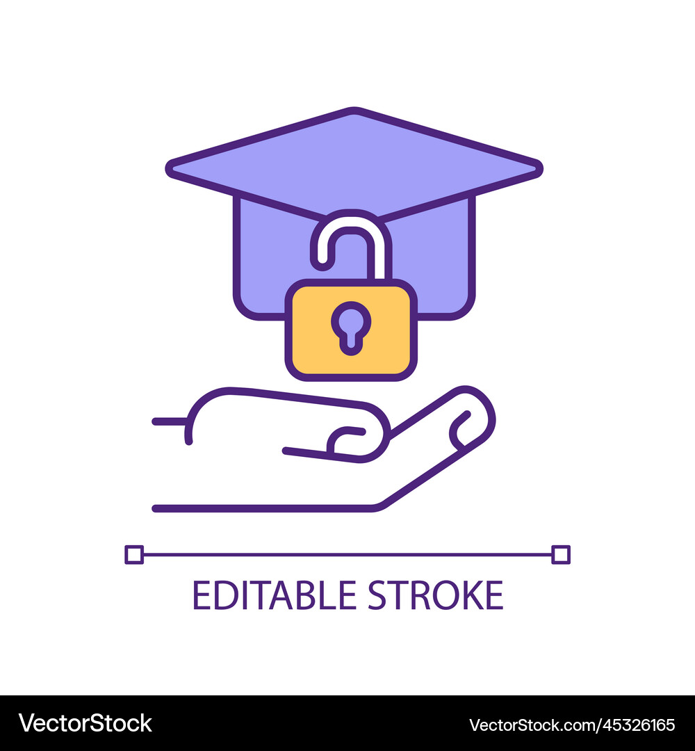 Student account security rgb color icon Royalty Free Vector