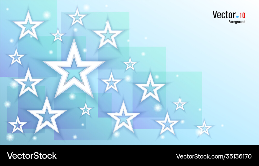 3d white paper or plastic stars on background Vector Image