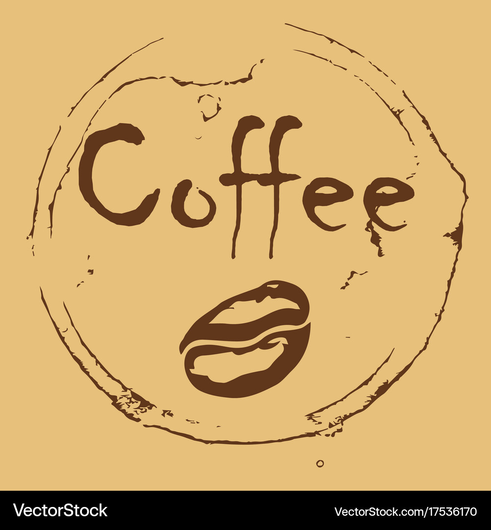 An inscription of coffee and a bean Royalty Free Vector