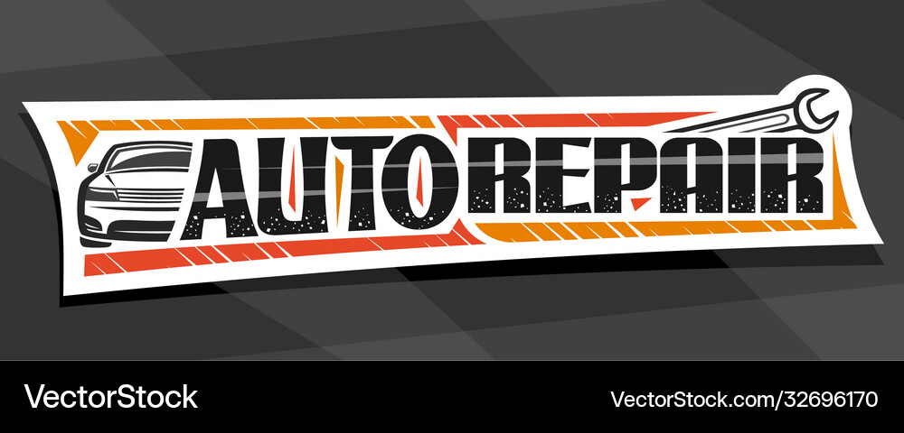 Banner for auto repair Royalty Free Vector Image