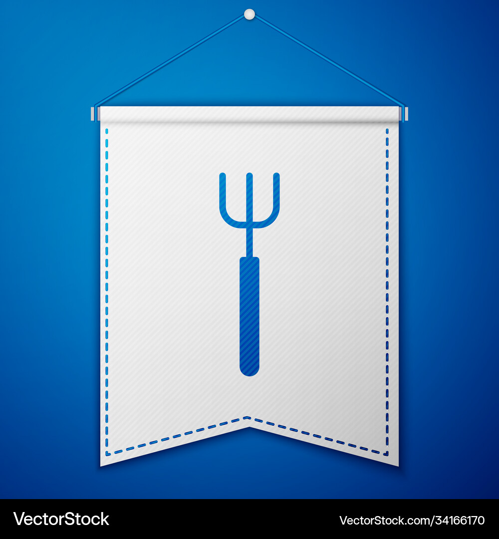 Blue garden pitchfork icon isolated on Royalty Free Vector