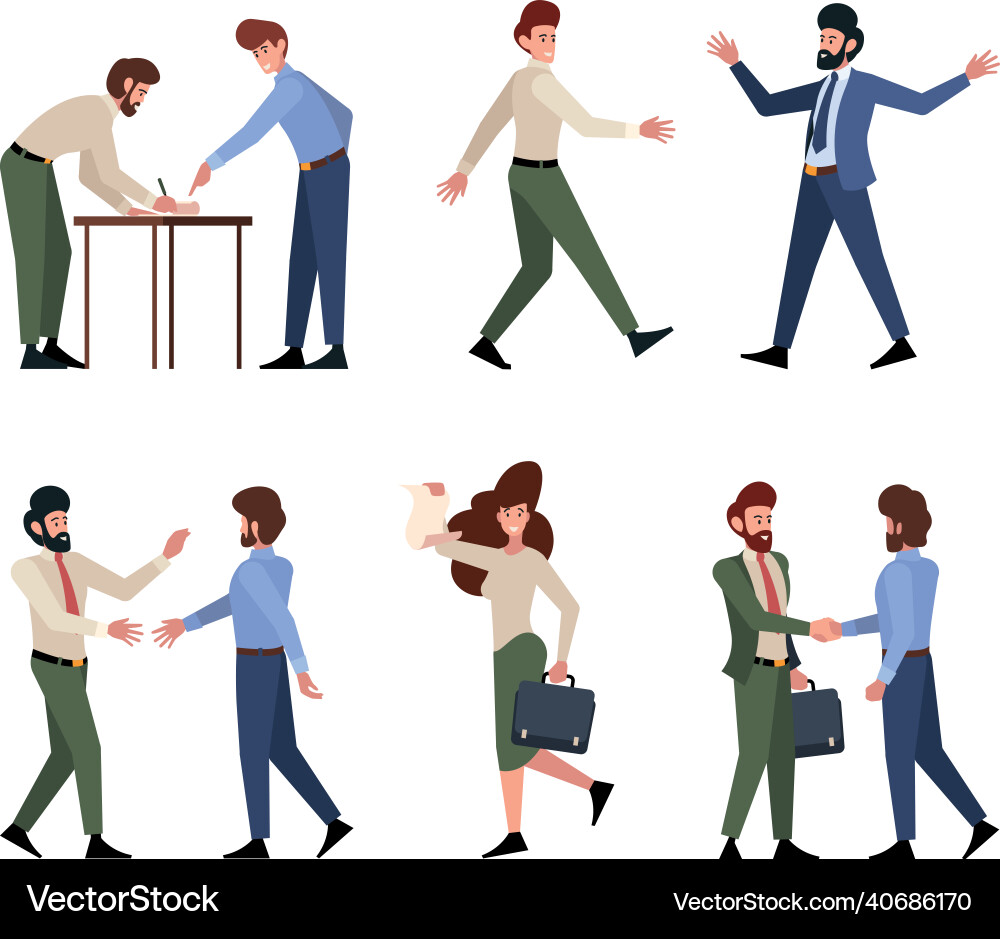 Business handshake two men standing corporate Vector Image