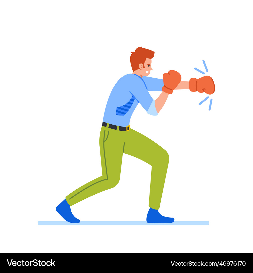 Businessman boxing fight aggressive competitive Vector Image