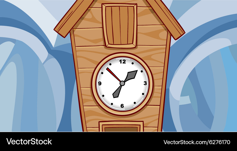 Cartoon wooden cuckoo clock Royalty Free Vector Image