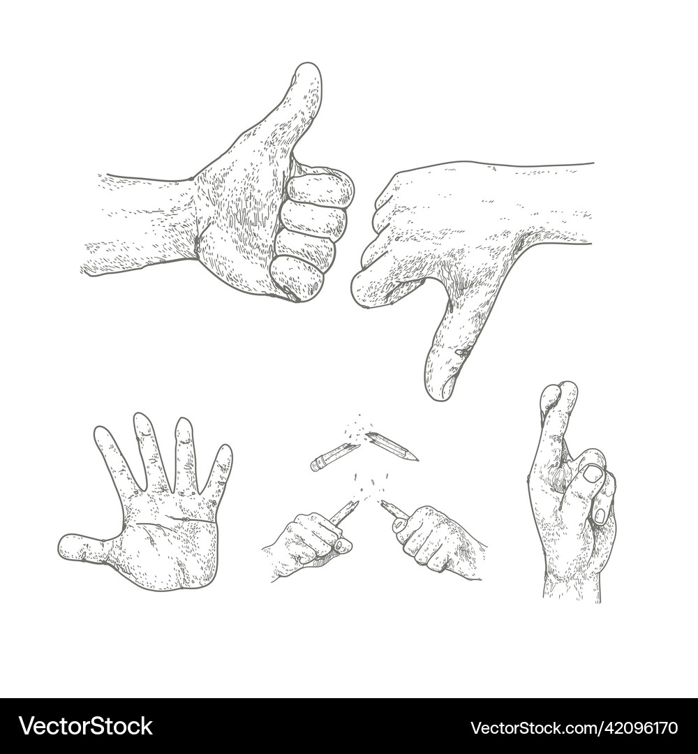 Hand drawn of unlike up down Royalty Free Vector Image
