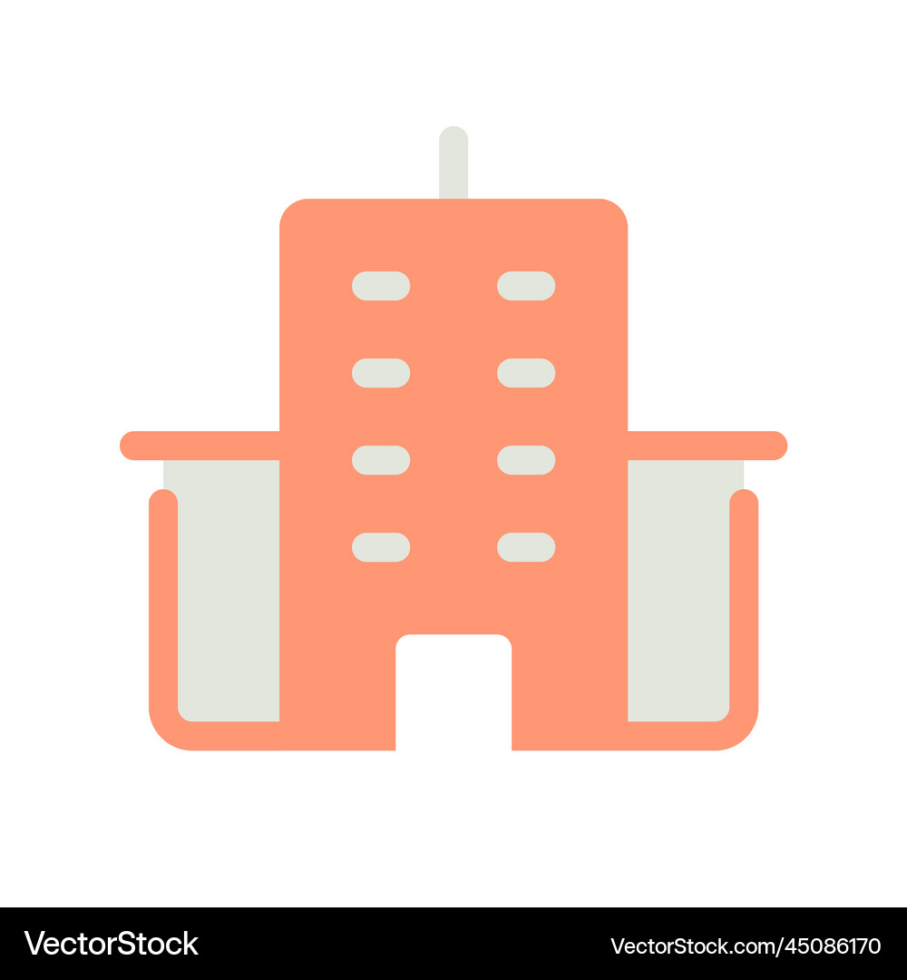 Office building location flat color ui icon Vector Image