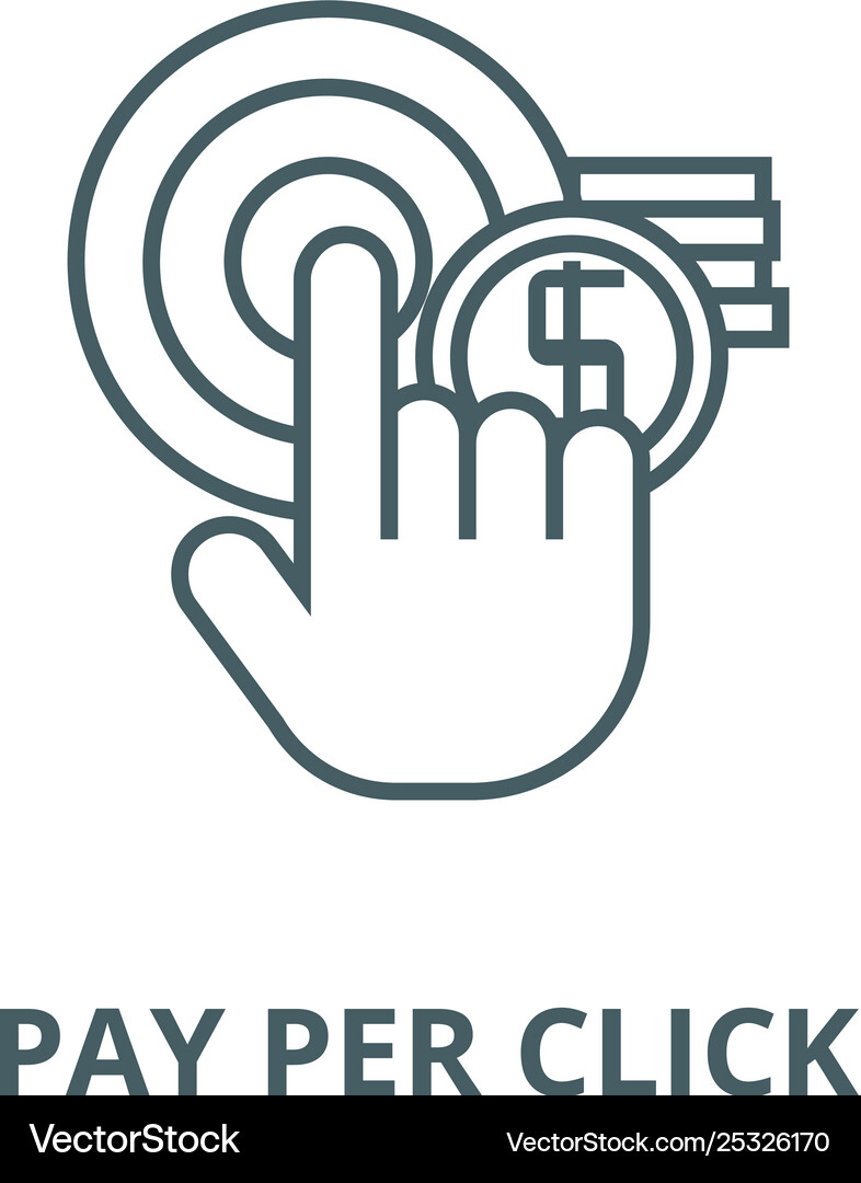 Pay per click online marketing line icon Vector Image