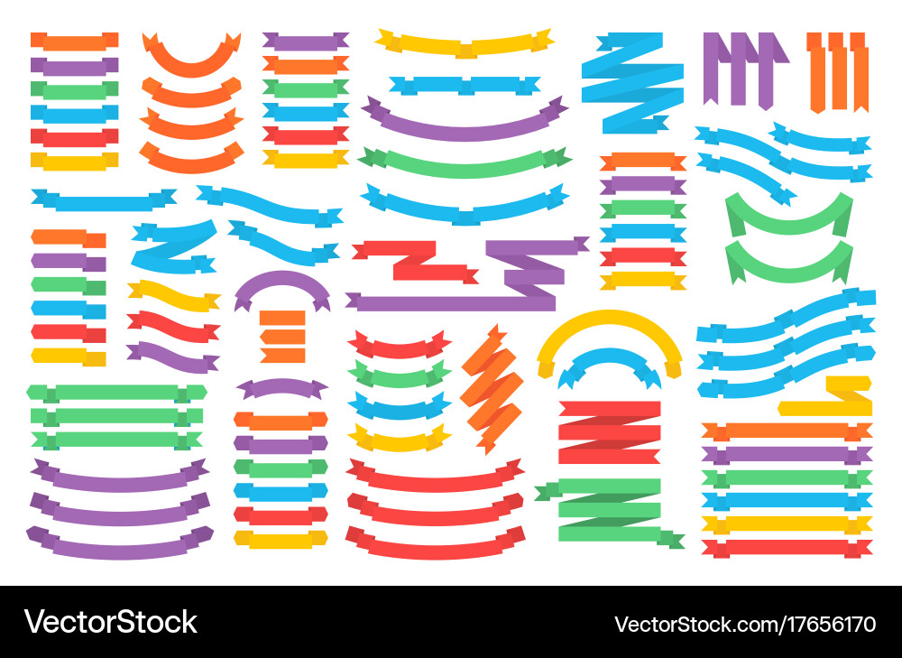 Retro text ribbon banners in flat stylepaper Vector Image