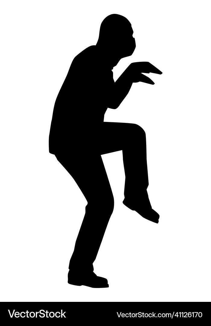 Robber in action silhouette on white background Vector Image