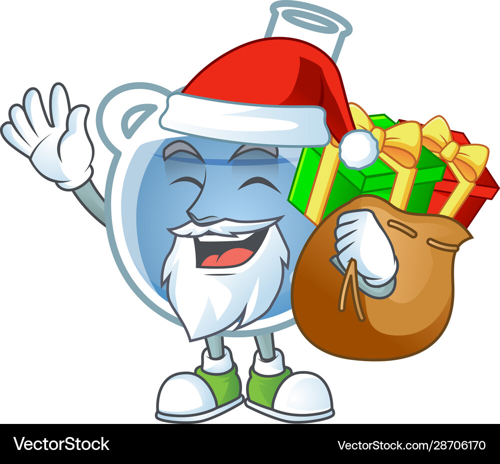 Santa blue potion cartoon character design having Vector Image