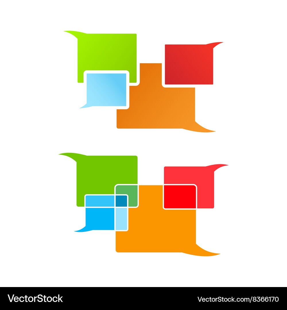 Set of chat bubbles different colors shades Vector Image