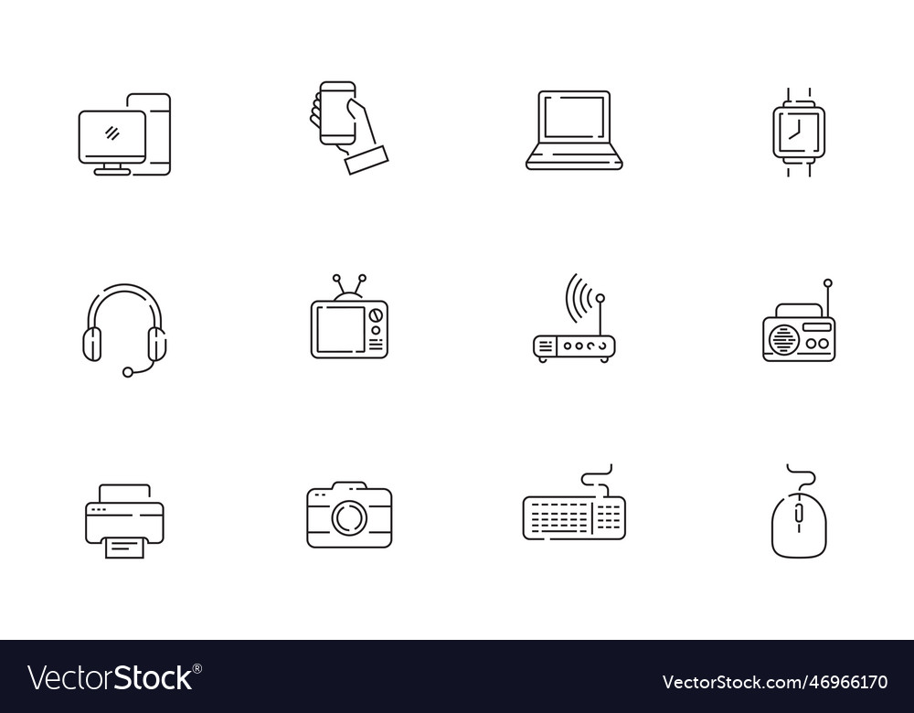 Set of gadgets and electronic icons Royalty Free Vector