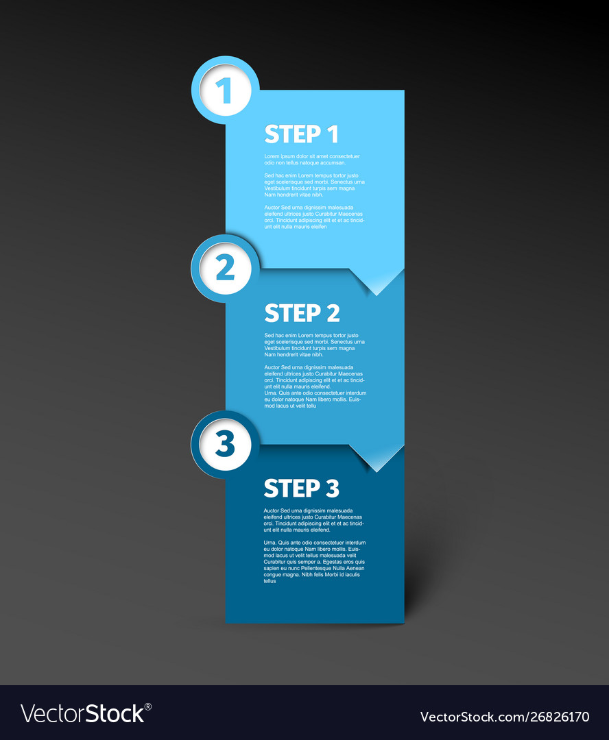 Three steps vertical template Royalty Free Vector Image