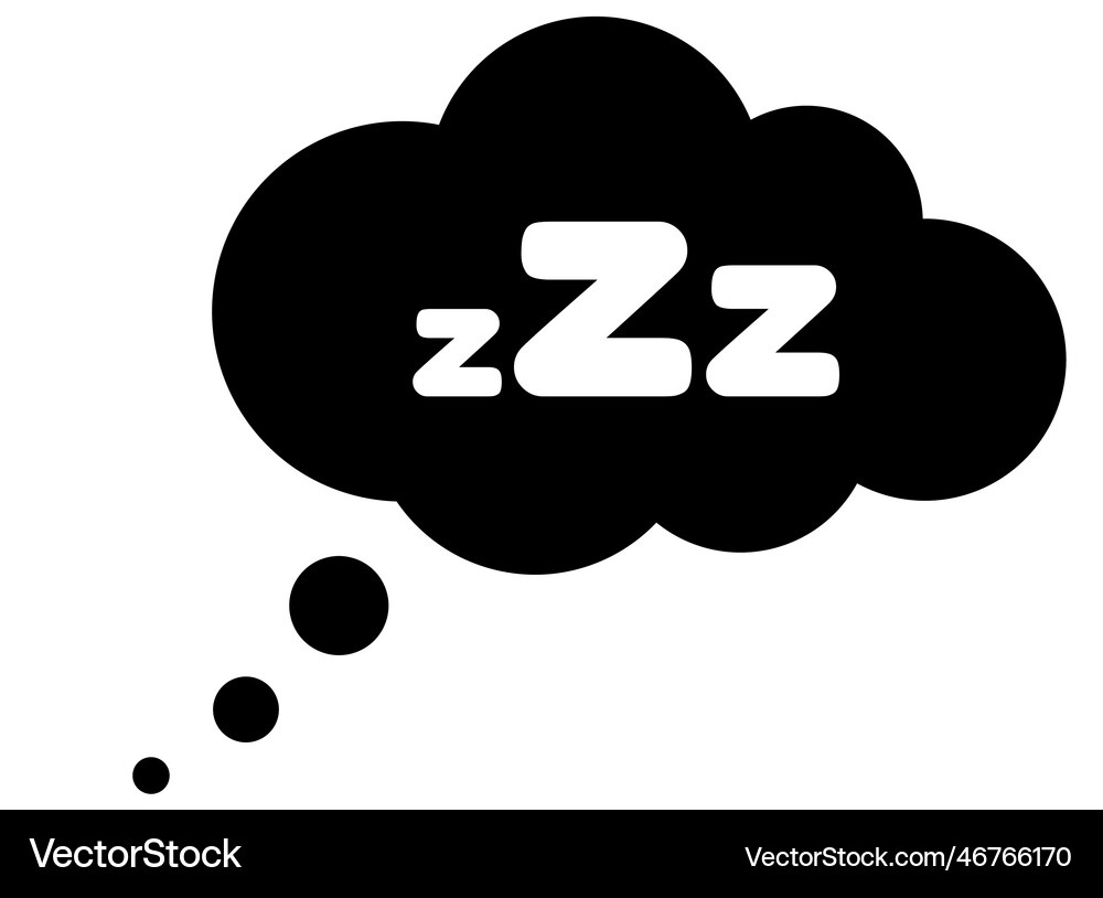 Zzz sleep snore text in black speech bubble Vector Image