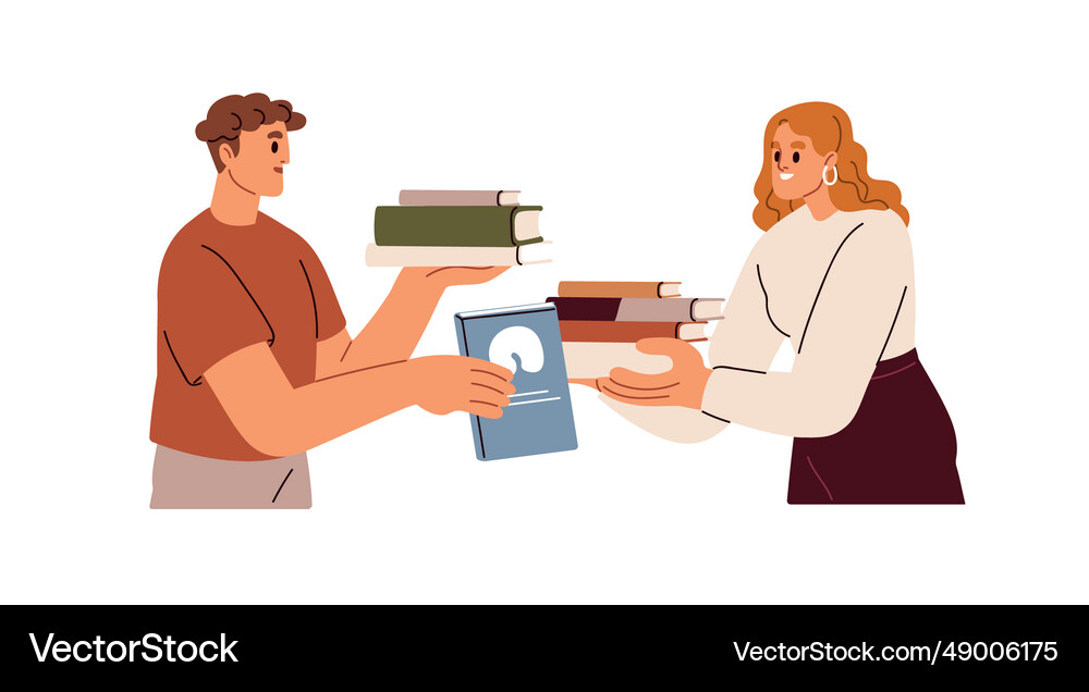 Book crossing exchange swap concept people Vector Image