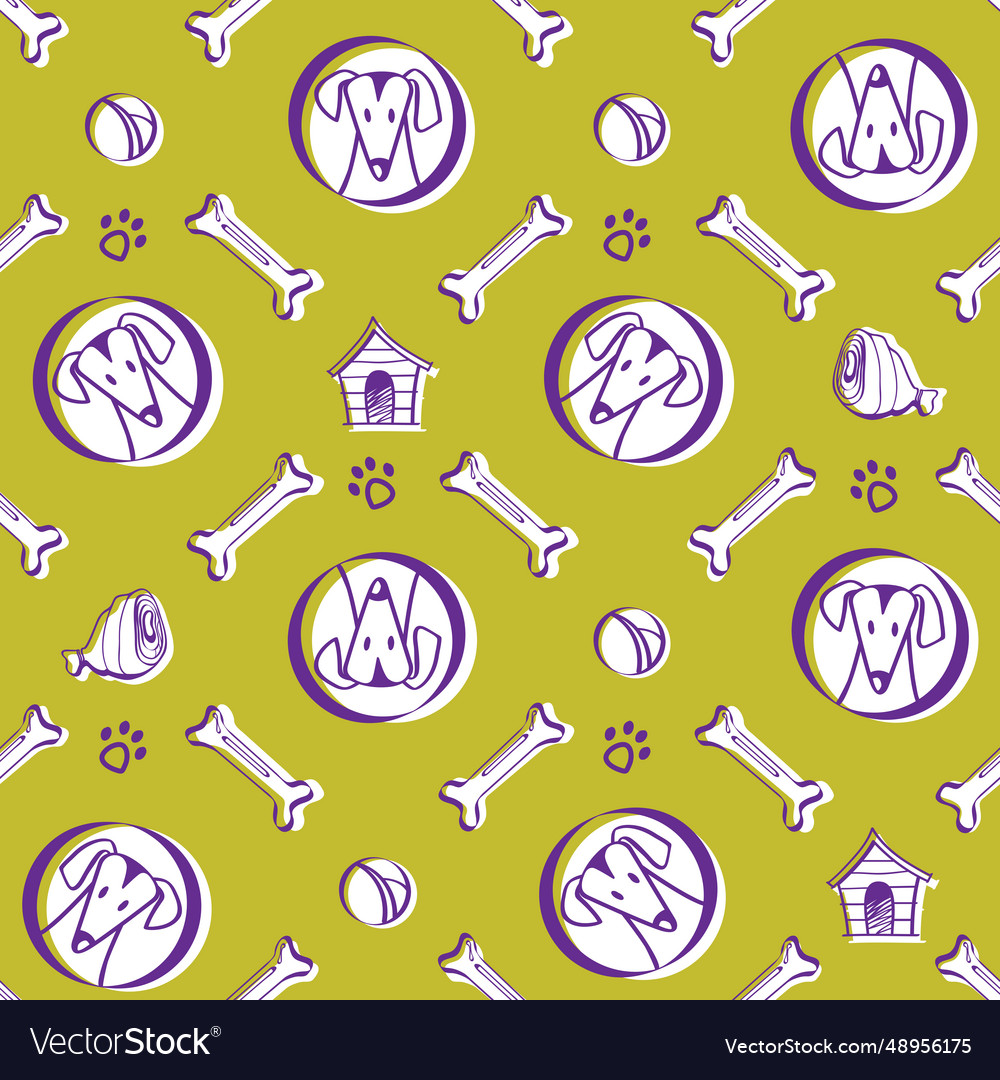 Dog pattern Royalty Free Vector Image - VectorStock