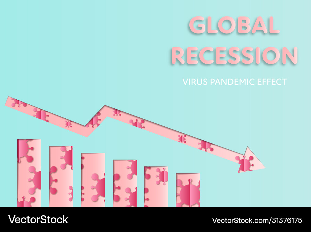 Global economy recession graph Royalty Free Vector Image