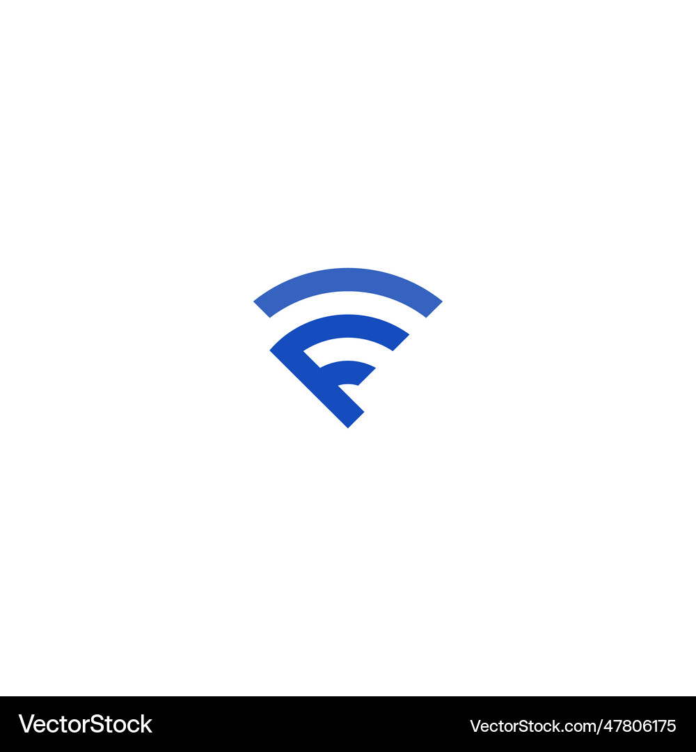 Letter f wifi wave logo Royalty Free Vector Image