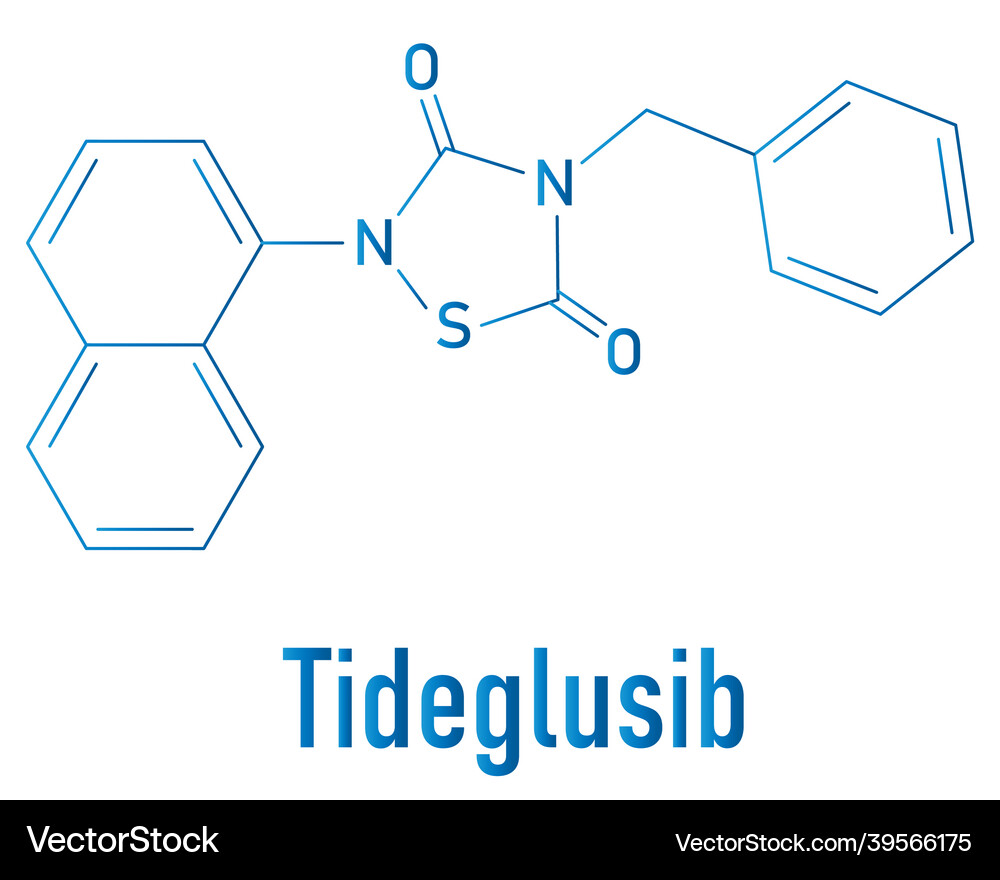 Tideglusib molecule skeletal formula Royalty Free Vector