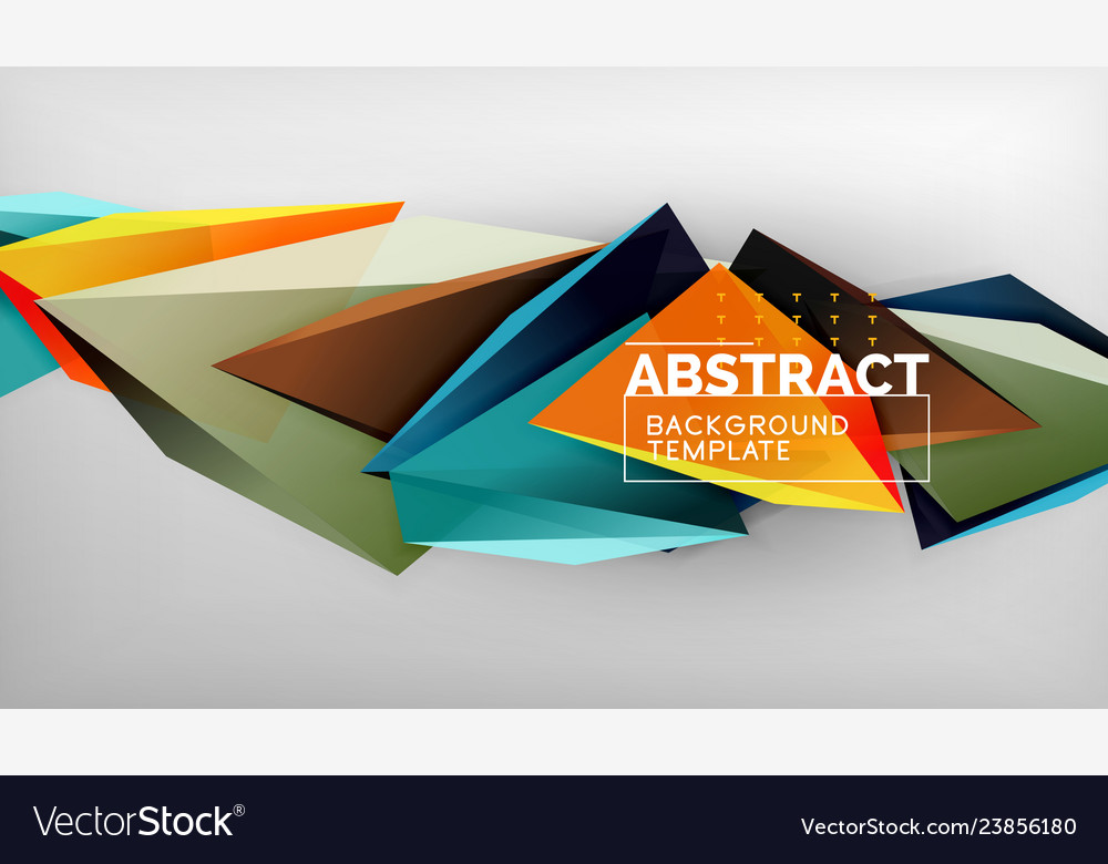 Abstract color triangles geometric background Vector Image