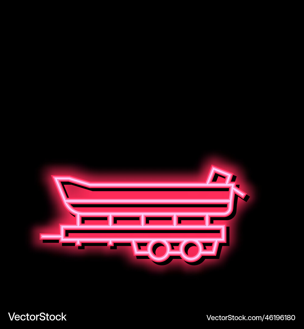 Boat transportation trailer neon glow icon Vector Image