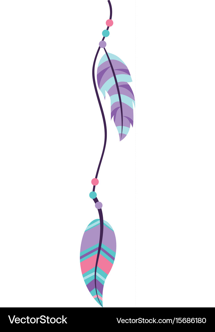 Boho style decorative feather Royalty Free Vector Image
