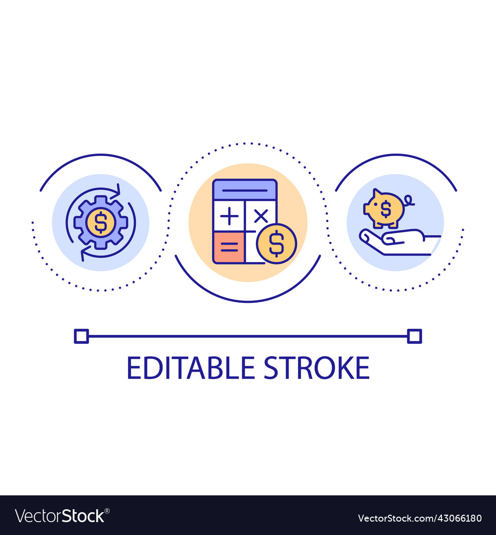 Budget planning loop concept icon Royalty Free Vector Image Budget planning loop concept icon Royalty Free Vector Image