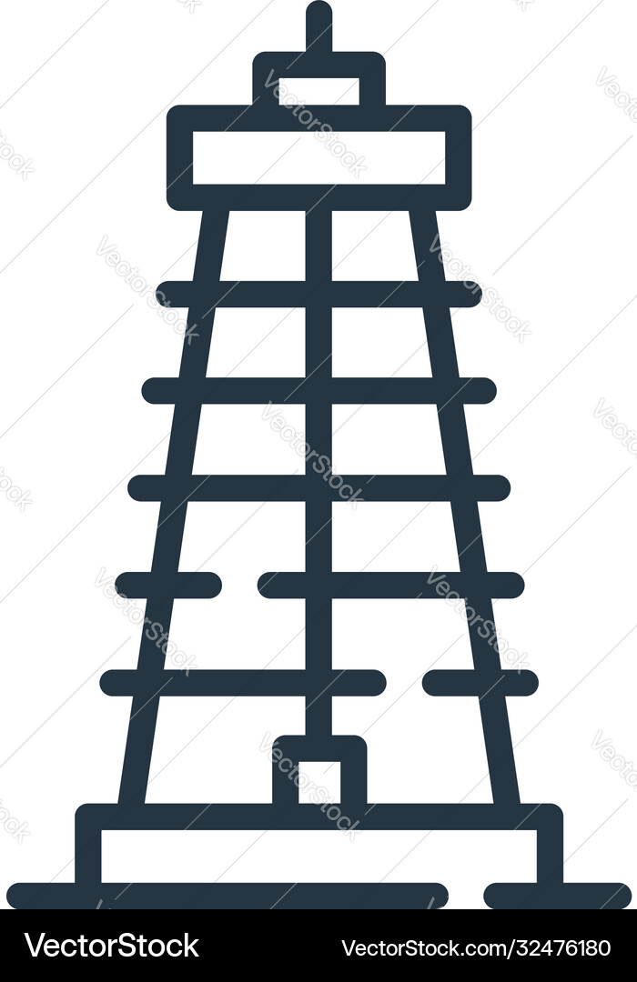 Derrick icon isolated on white background outline Vector Image