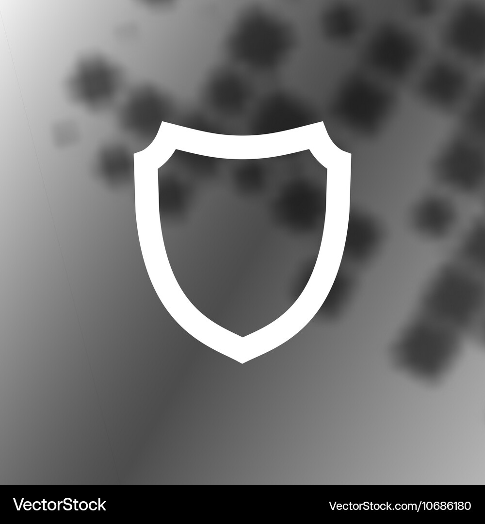 Flat paper cut style icon of a shield Royalty Free Vector