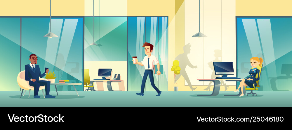 Modern reception area interior in business office Vector Image