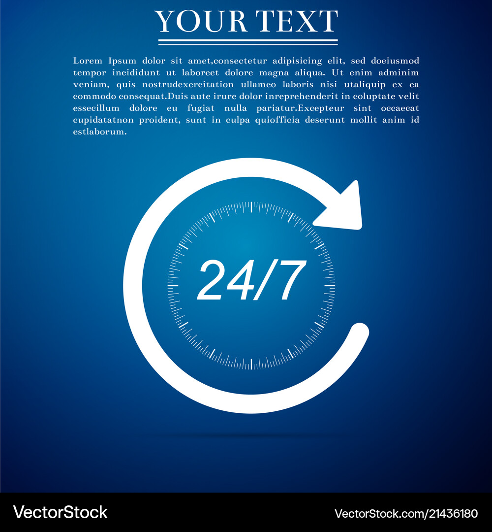 Open 24 hours a day and 7 days week icon Vector Image