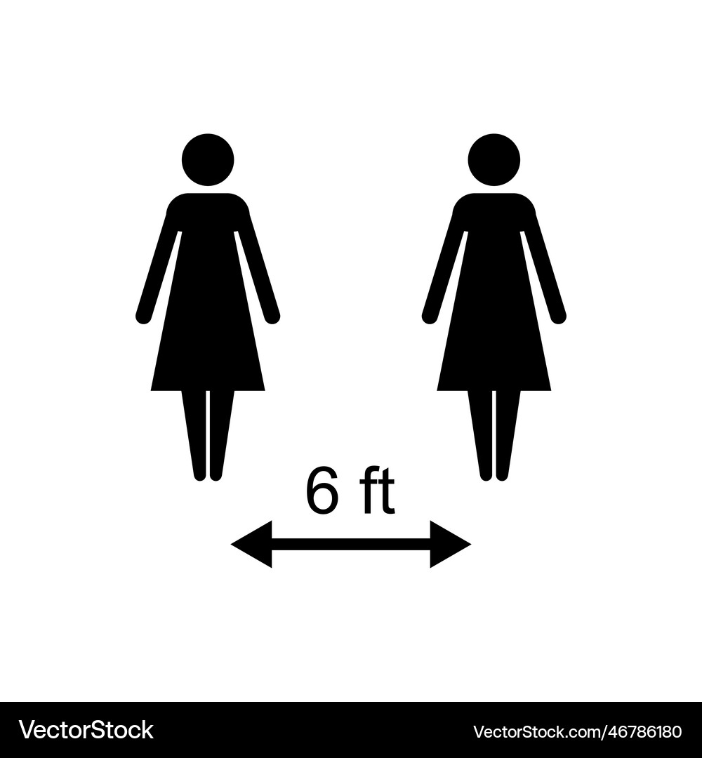 Social distance icon distancing icon self Vector Image
