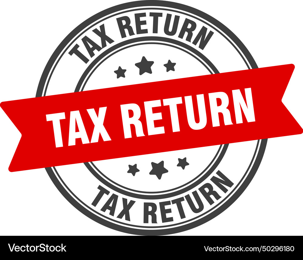 Tax return stamp label on transparent Royalty Free Vector