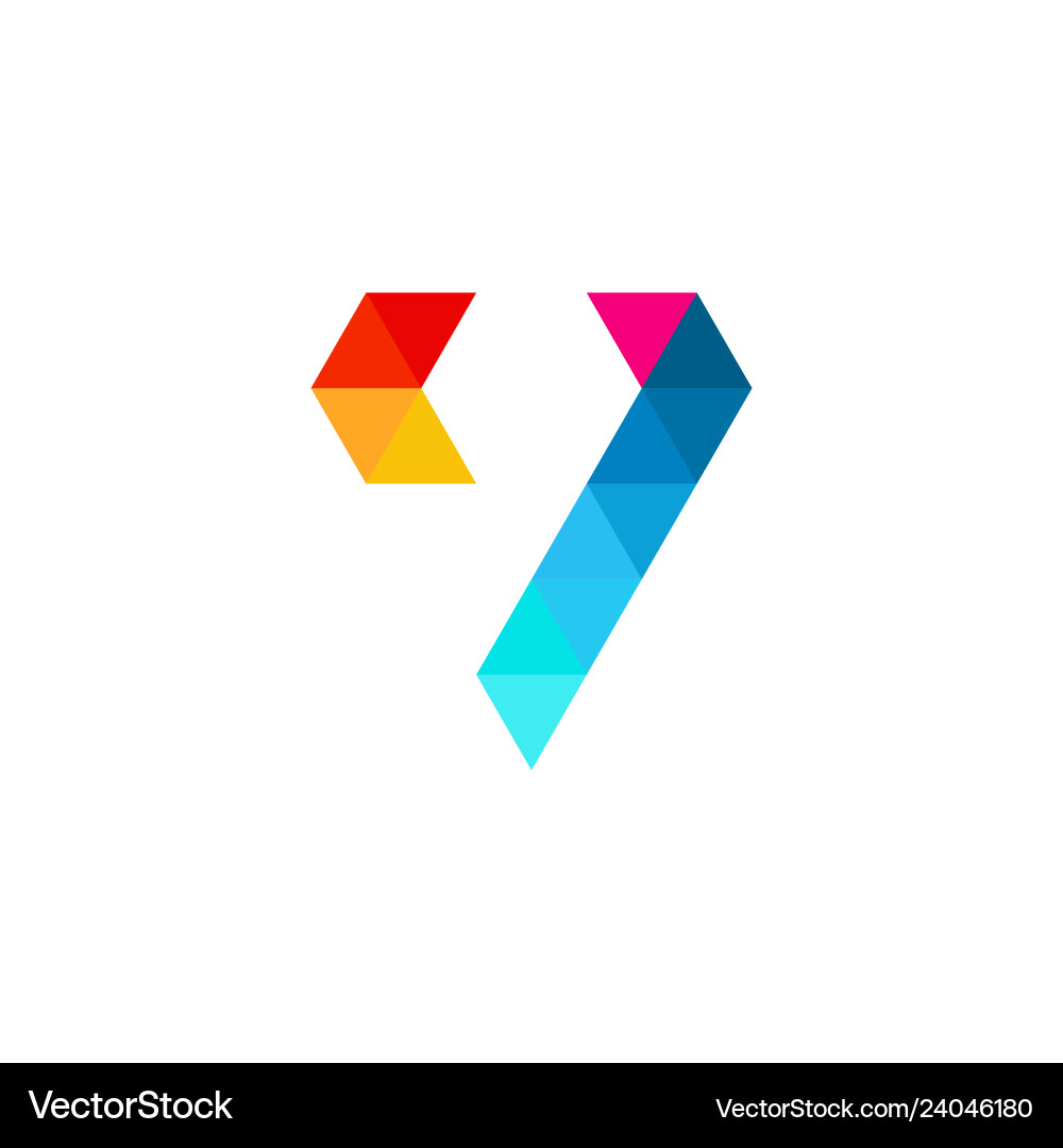 V letter colorful triangle logo icon Royalty Free Vector