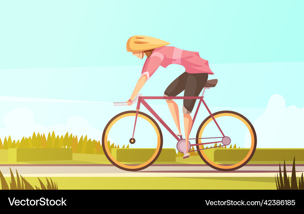 Bicycle rider woman composition Royalty Free Vector Image