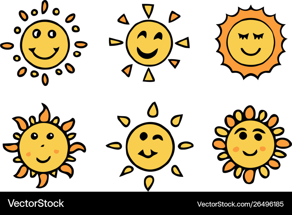 Cartoon character sun Royalty Free Vector Image