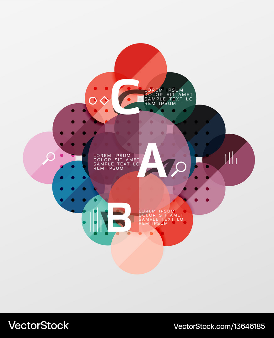 Colorful glossy circle infographics Royalty Free Vector