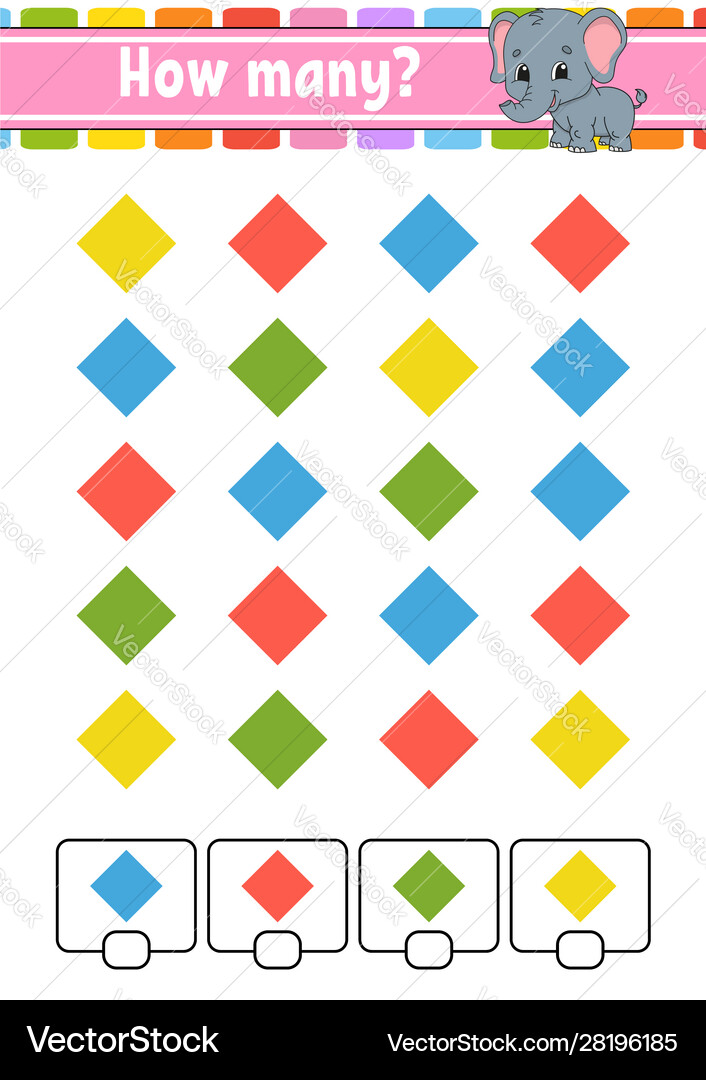 Counting game for children happy characters Vector Image