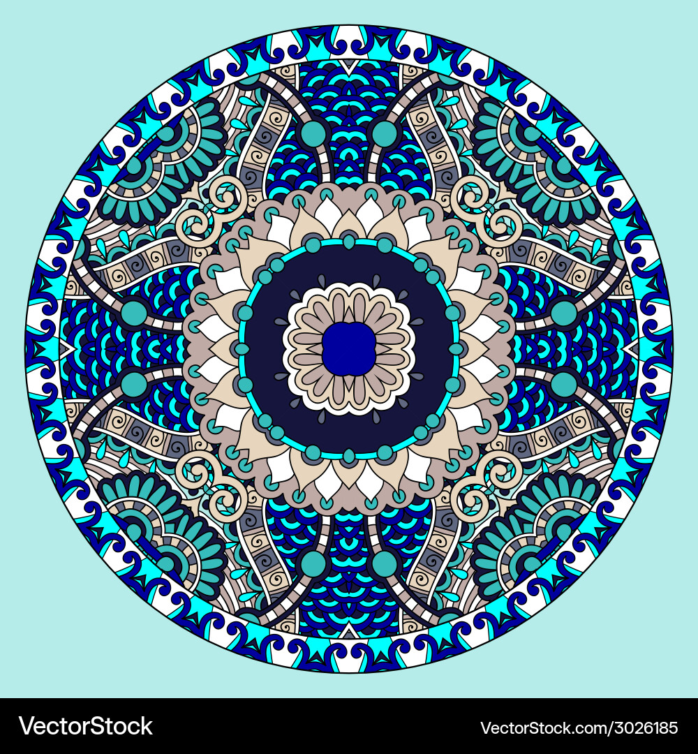Decorative design of circle dish template round Vector Image
