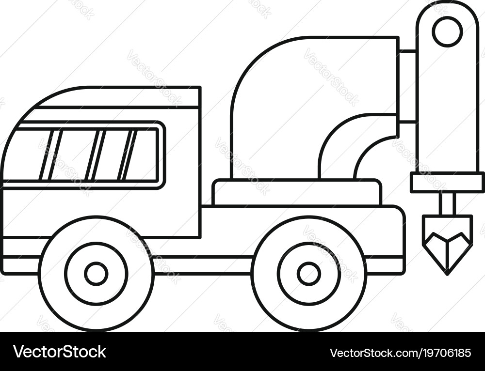 Drilling machine icon outline Royalty Free Vector Image