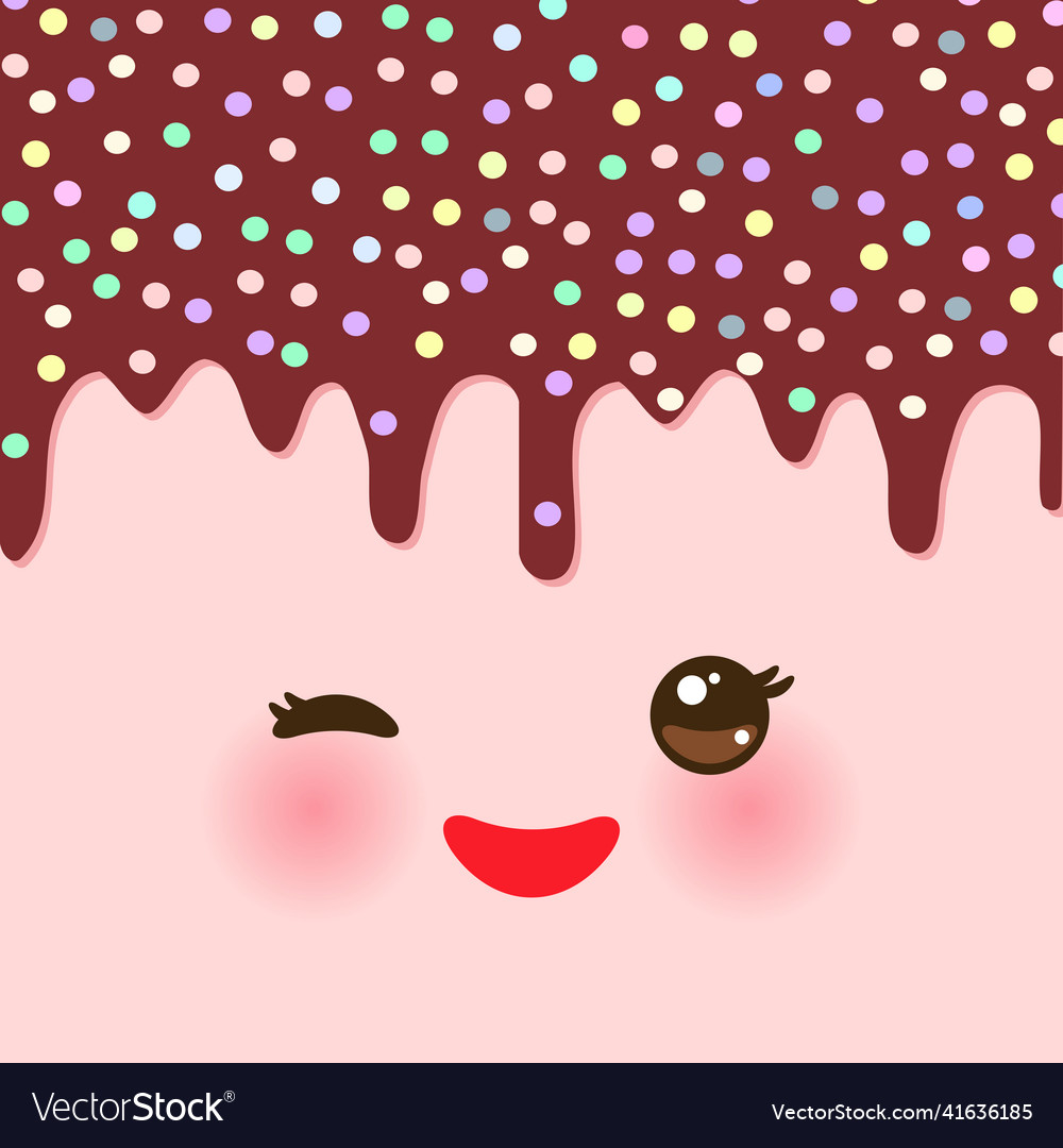 Dripping melted chocolate glaze with sprinkles Vector Image Dripping melted chocolate glaze with sprinkles Vector Image
