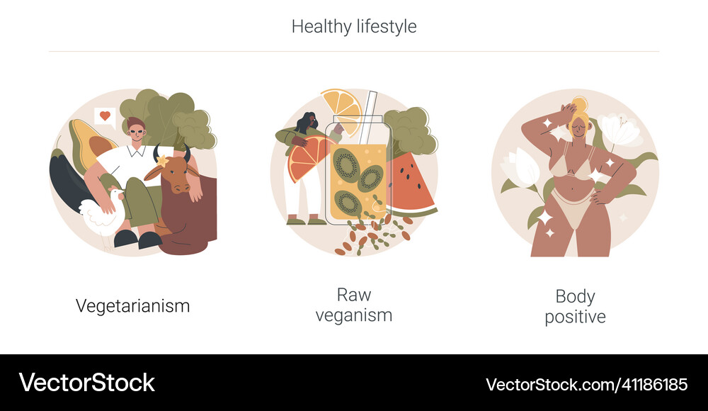 Healthy lifestyle abstract concept Royalty Free Vector Image