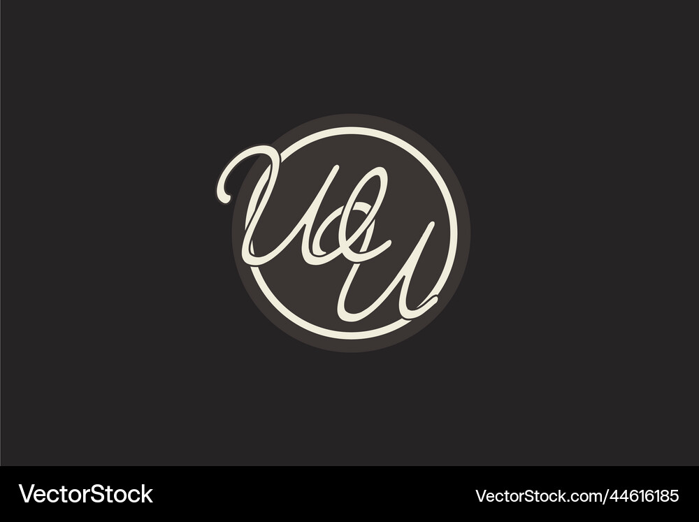 Initial letter wu monogram logo with simple Vector Image