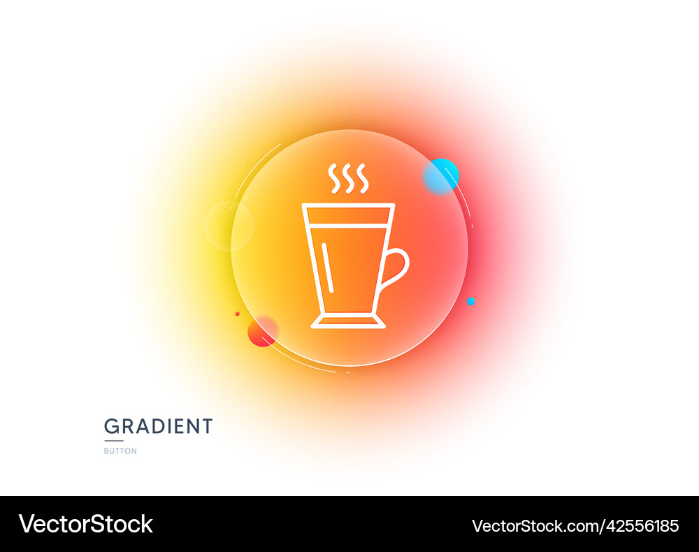 Latte line icon hot coffee or tea sign gradient Vector Image