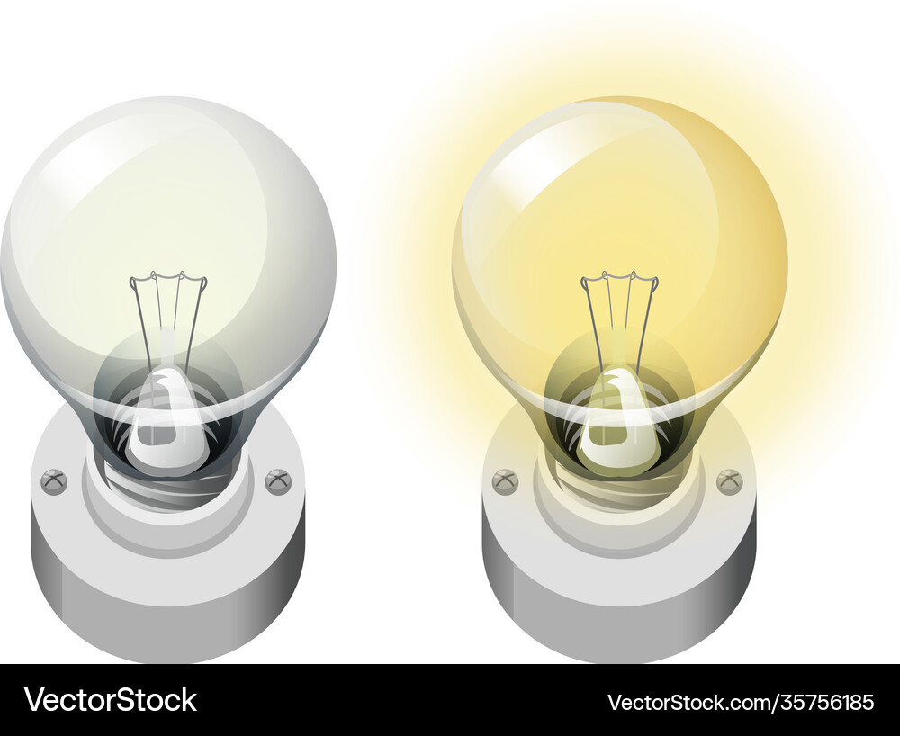 Light bulb cartoon style isolated on white Vector Image